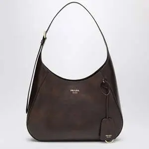 Prada Boogie Medium Leather Hobo Bag - Brown