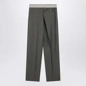 Versace Cold Grey Mohair Wool Trousers