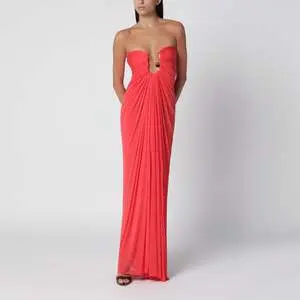 Christopher Esber CHRISTOPHER ESBER Long Jersey Gown With Pearl Detail Orange