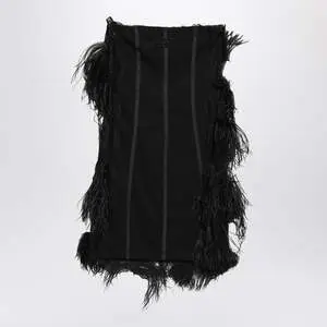 Attico Feather-trim Mini Dress - Black