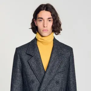 Sandro Double-breasted Virgin Wool Coat
