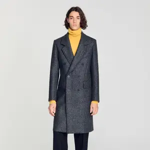 Sandro Double-breasted Virgin Wool Coat