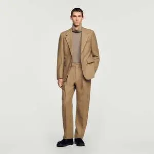 Sandro Wool Suit Jacket - Beige