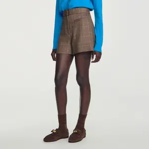 Sandro Check Wool Shorts