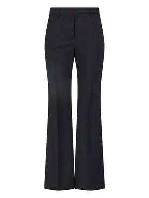 Sportmax Flared Virgin Wool Pants - Black