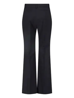 Sportmax Flared Virgin Wool Pants - Black