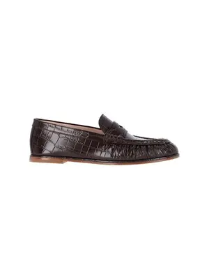 STUART WEITZMAN Spencer Loafers Crocodile Effect