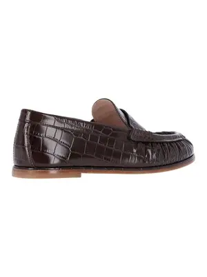 STUART WEITZMAN Spencer Loafers Crocodile Effect