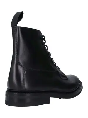 TRICKER'S Leather Lace-up Ankle Boots - Black
