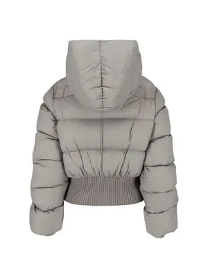 Rick Owens Cropped Hooded Down Jacket - Gray