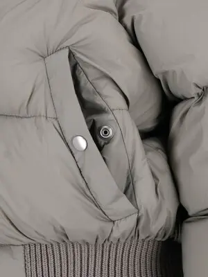 Rick Owens Cropped Hooded Down Jacket - Gray