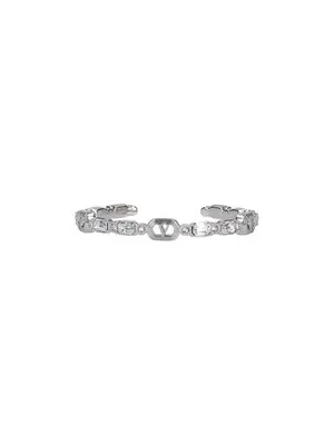 Valentino Garavani Ovalette Bracelet With Vlogo Signature - Silver
