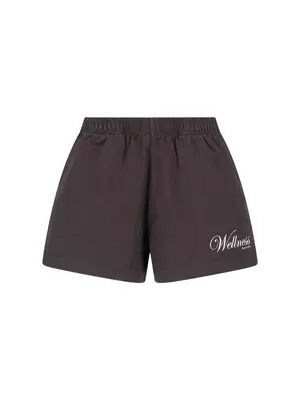 SPORTY & RICH Sport Shorts "1800 Health Disco - Brown