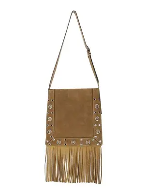 Valentino Garavani Suede Shoulder Bag With Studs And Fringe