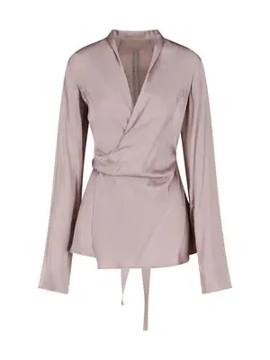 Rick Owens Charmeuse Wrap Top