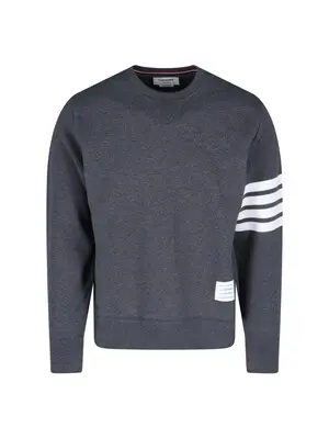 Thom Browne Loopback 4-bar' Crew Neck Sweatshirt - Gray