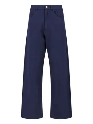 MAISON MARGIELA Wide Leg Cotton Sweatpants - Blue