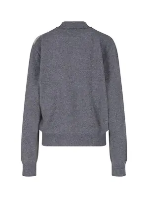 RÓHE Wool Blend Argyle Polo - Gray