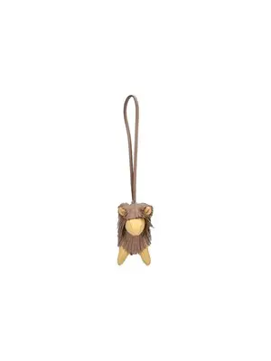 TOD'S Leone Leather Charm - Brown