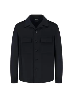 Zegna Cashmere Shirt Jacket "alba" Black