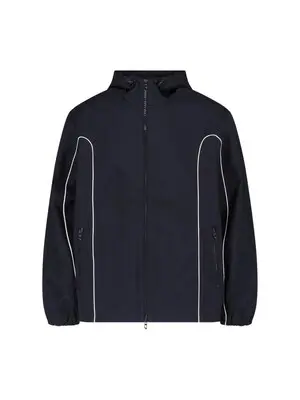 DIESEL® J-hives Jacket With Drawstring Hood And Logo Embroidery - Black