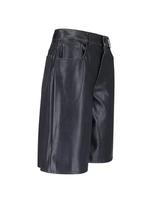 MAISON MARGIELA Faux Leather Belted Shorts