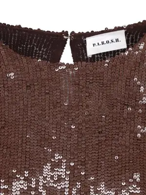 P.a.r.o.s.h Sequin Embellished Viscose Top - Brown