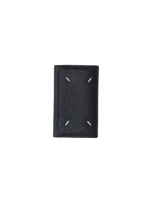 MAISON MARGIELA Four Stitches" Calf Leather Key Holder - Black