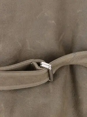 Rick Owens Cropped Leather Flight Jacket - Gray