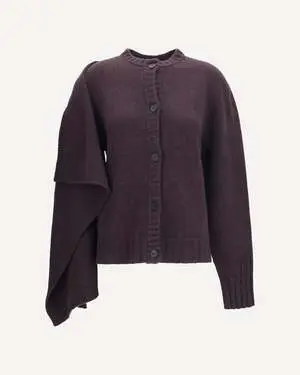 Attico Crewneck Cardigan - Brown