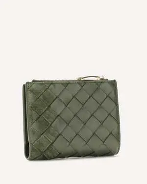 Bottega Veneta Bifold Intrecciato Wallet - Green