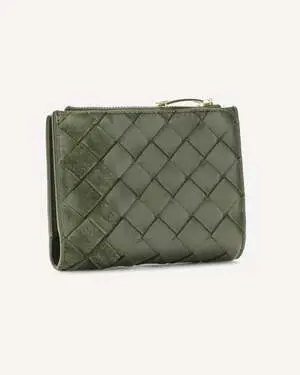 Bottega Veneta Bifold Intrecciato Wallet - Green