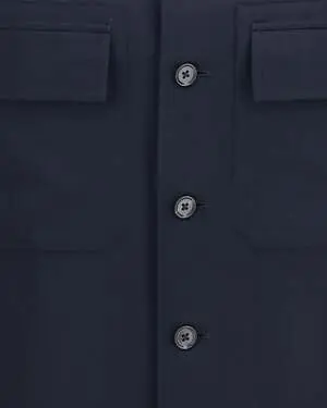 Zegna Cashmere Jacket With Classic Collar - Blue