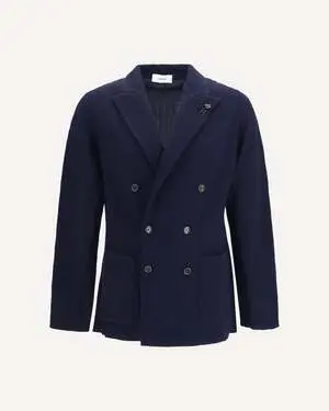 LARDINI Wool Cardigan With Lapel Neck And Button Closure