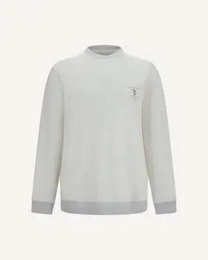 Brunello Cucinelli Cotton Sweatshirt With Embroidery Mae - White
