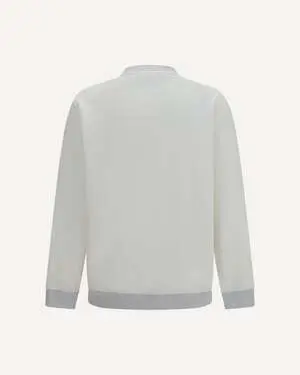 Brunello Cucinelli Cotton Sweatshirt With Embroidery Mae - White