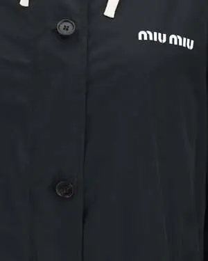 Miu Miu Panama And Fleece Single-breasted Peacoat