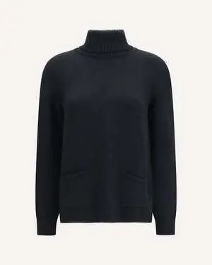 ELLA High Neck Sweater With Patch Pockets