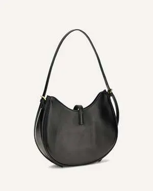Versace Small Emblème Hobo Lambskin Shoulder Bag - Black