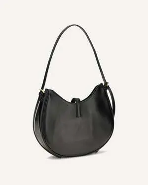 Versace Small Emblème Hobo Lambskin Shoulder Bag - Black