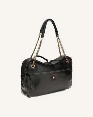 VIVIENNE WESTWOOD Large Dolce Textured Leather Shoulder Bag