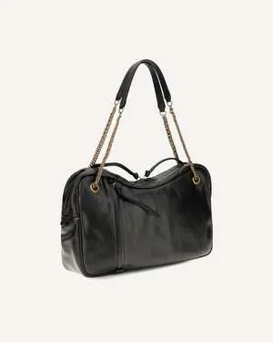 VIVIENNE WESTWOOD Large Dolce Textured Leather Shoulder Bag