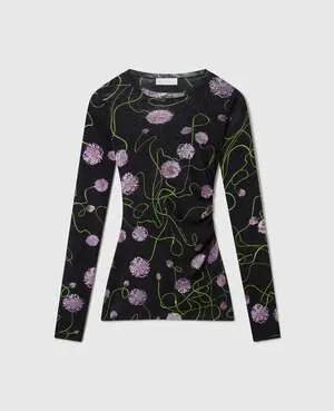 Stella McCartney Mesh Twisted Floral Top