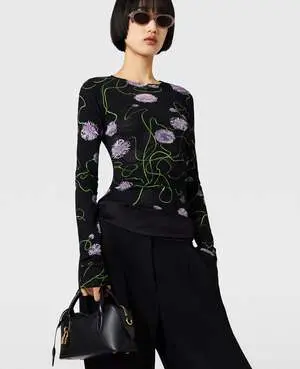 Stella McCartney Mesh Twisted Floral Top