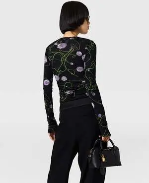 Stella McCartney Mesh Twisted Floral Top