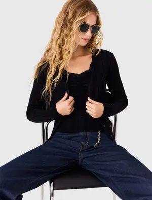 Maje Pointelle Knit Twinset