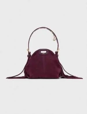Maje Miss M Micro Suede Bag - Eggplant