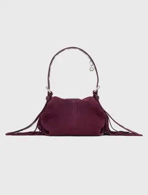 Maje Miss M Micro Suede Bag - Eggplant