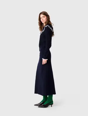 Maje Layered Cape Cardigan With Contrasting Details