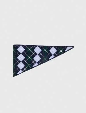 Maje Wool Argyle Triangle Scarf - Navy